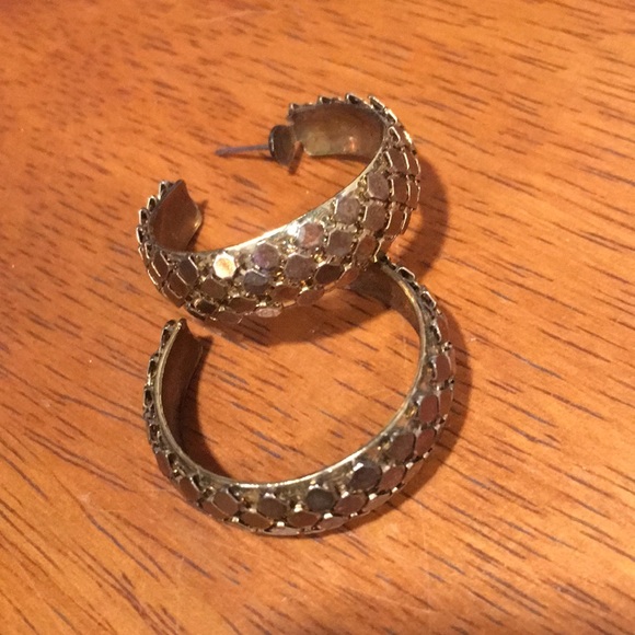 Vintage | Jewelry | Brass Chain Mail Hoops | Poshmark